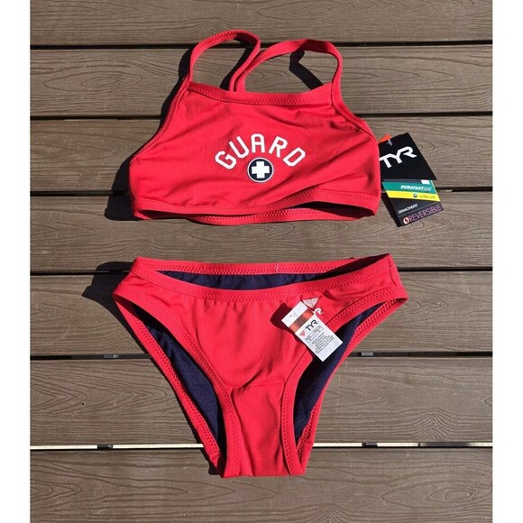TYR | Swim | Tyr Life Guard Red Blue Reversible Workout Bikini Top ...